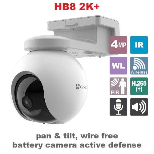 EZVIZ HB8 2K | Ασύρματη IP Wi-Fi κινητή κάμερα 4MP με μπαταρία